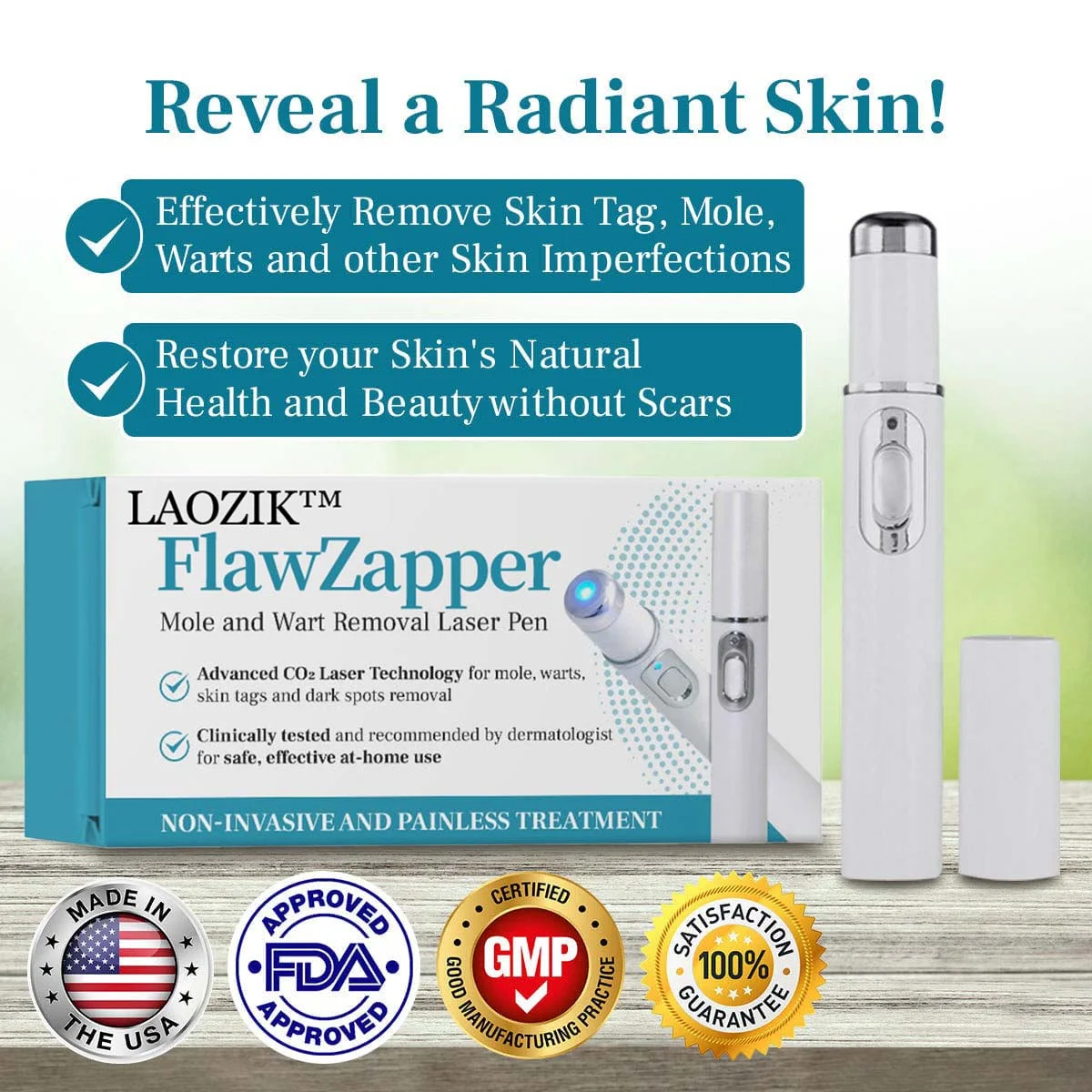 LAOZIK™ FlawZapper Mole and Wart Removal Laser Pen - Laozik